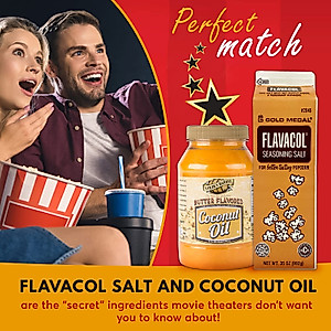 Ultimate Movie Theater Popcorn Kit - Flavacol Salt (35 oz) & Golden Barrel Butter Flavored Coconut Oil (32 oz) - Real Theatre Ingredients, No Dairy, Gluten Free/Vegan, Non-GMO, Kosher