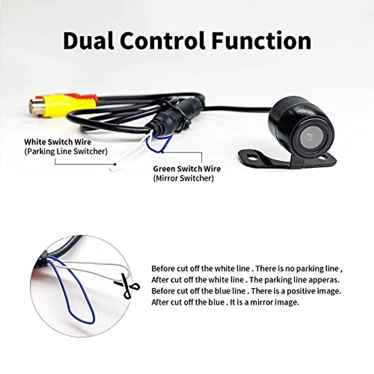 HD Wide Angle Automatic CMOS Car Rear Front Side View Reverse Backup Camera Rear Monitor Parking Assistance Camera Waterproof Universal Reverse Camera with 2 Installation Option for Cars