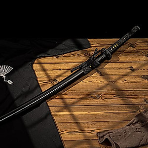 DISPATCH High Carbon Steel Katana, Ninja, Full Tang Sharp Japanese Samurai Sword Can Bamboo Trees