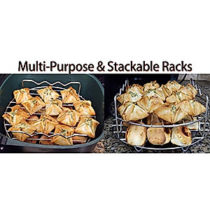 LOUISE STURHLING 8 PCS Healthy Ceramic Air Fryer XL Accessories Set, BPA-Free & Teflon-Free, Dishwasher Safe, Compatible with All 3.7 – 6.0 Qt air fryers & Pressure Cookers