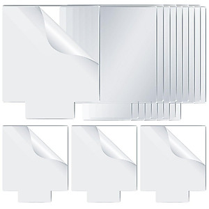 24 Pcs 2mm Acrylic Sheets Clear Cast for LED Light Base, (5.9"x 5.1") Thick Plastic Square Boards with Protective Layers for Signs DIY Display Projects, Engraving Carving Craft Transparent Panels