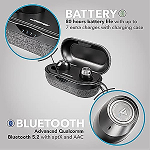 LYPERTEK PurePlay Z3 2.0 - True Wireless Earbuds - 10+70 Hours Play Time, PureControl App, Bluetooth 5.2, Wireless Charging, IPX7 Waterproof, Black