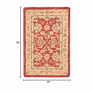 SAFAVIEH Anatolia Collection Accent Rug - 2' x 3', Red & Ivory, Handmade Traditional Oriental Wool, Ideal for High Traffic Areas in Entryway, Living Room, Bedroom (AN522A)