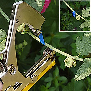 Plant Vine Tying Machine Garden Plant Tape Tool Plant Vine Tying Machine Hand Agriculture Tool with 10 Rolls Tape and 1 Box of Staples Set for Vegetable Grape Tomato Cucumber Pepper and Flower (Green)