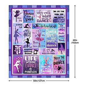 Dancer Gifts Blanket- Dance Gifts for Girls - Ballet Gifts - Dance Teacher - Dance Gifts for Teen, Dance Recital Dancing Heart Cheerleader Gymnastics, Cheerleading Gifts Throw Blankets 60x50in