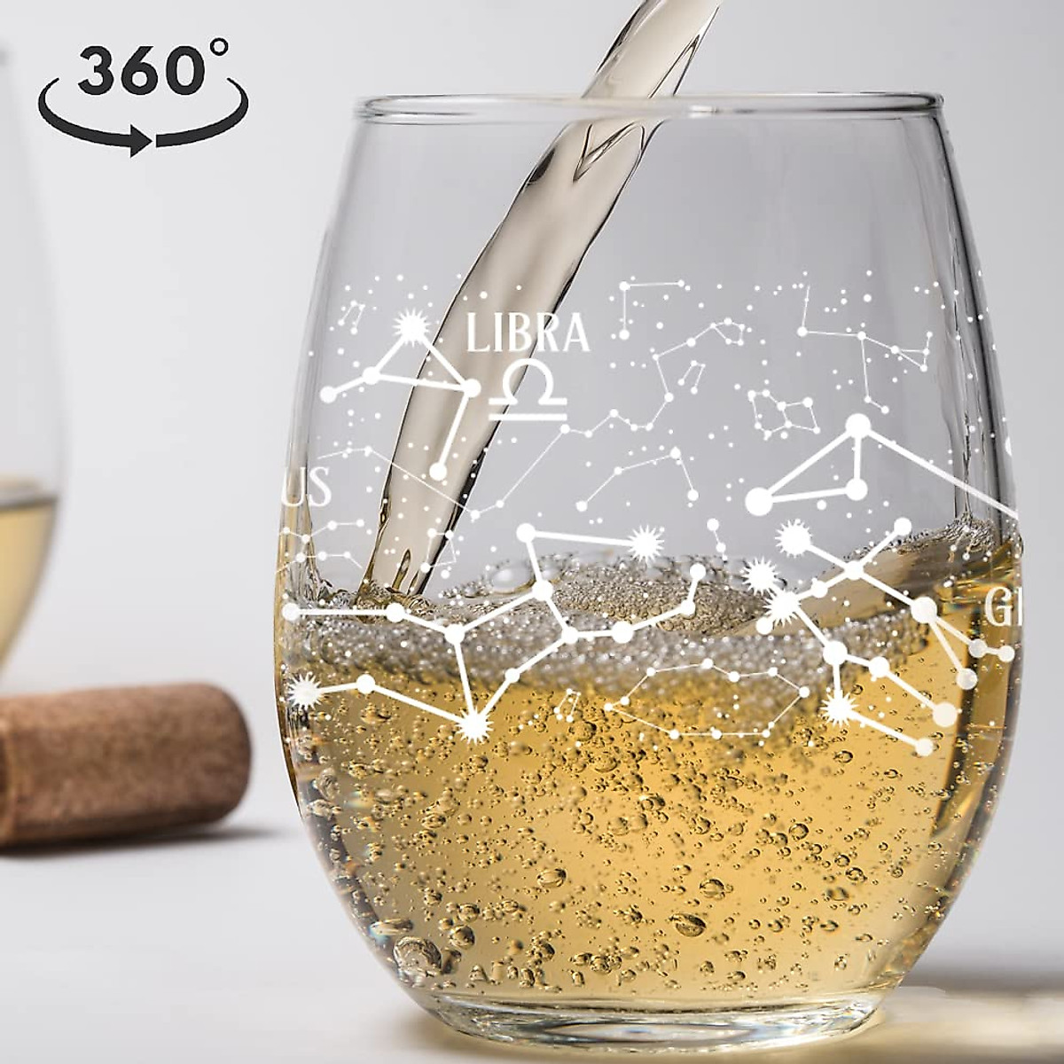 Your Moon Phase - Zodiac Signs - All Zodiac Constellation Wine Glass | Astrological Gifts | Stars Wine Glasses | Gift for Him & Her | Astrology Gift for Women & Men | Wine Lovers Zodiac Glass (15 oz)