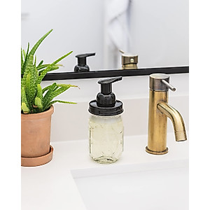 Jarmazing Products Mason Jar Foaming Soap Dispenser - Black - with 16 Ounce Ball Mason Jar - One Pack!