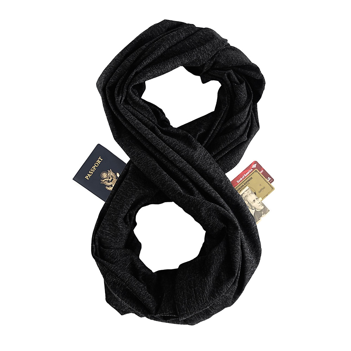 Zero Grid Infinity Fashion Scarf with Hidden Pockets Converts to Blanket and Wrap Perfect for Travel