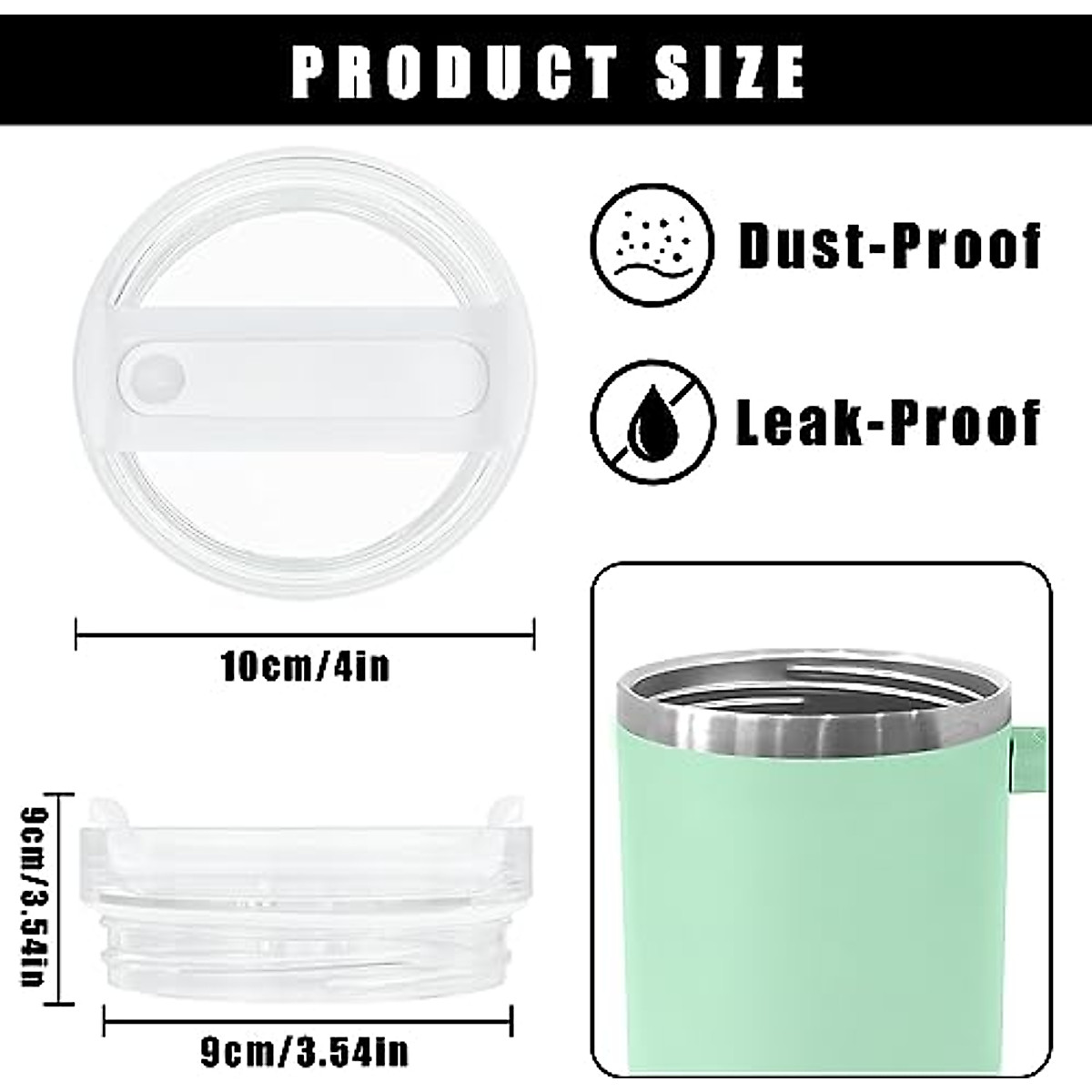 Amgkonp 40oz Tumbler Lid for Stanley Lid Replacement,2 Pack Spill Proof Replacement Lid with Spill Stopper Set for Stanley Cup Quencher 2.0 Accessories(White&Flesh Pink)