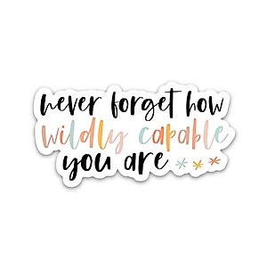 Swaygirls locker magnet | Cute fridge magnets | Never forget how wildly capable you are refrigerator magnet | Inspirational quotes | Be nice.