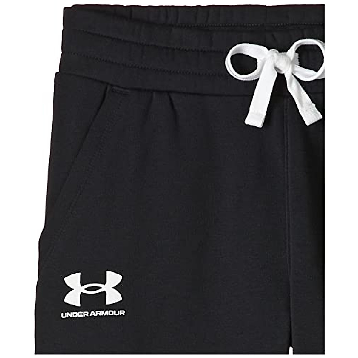 Under Armour womens Rival Fleece Joggers , Black (001)/White , Large