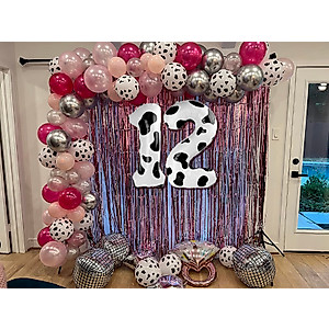 IWERP Cow Print 40 Inch 1st Number Balloon, Unisex Birthday Decorations, Farm Animal Party Supplies, Self Sealing, Reusable