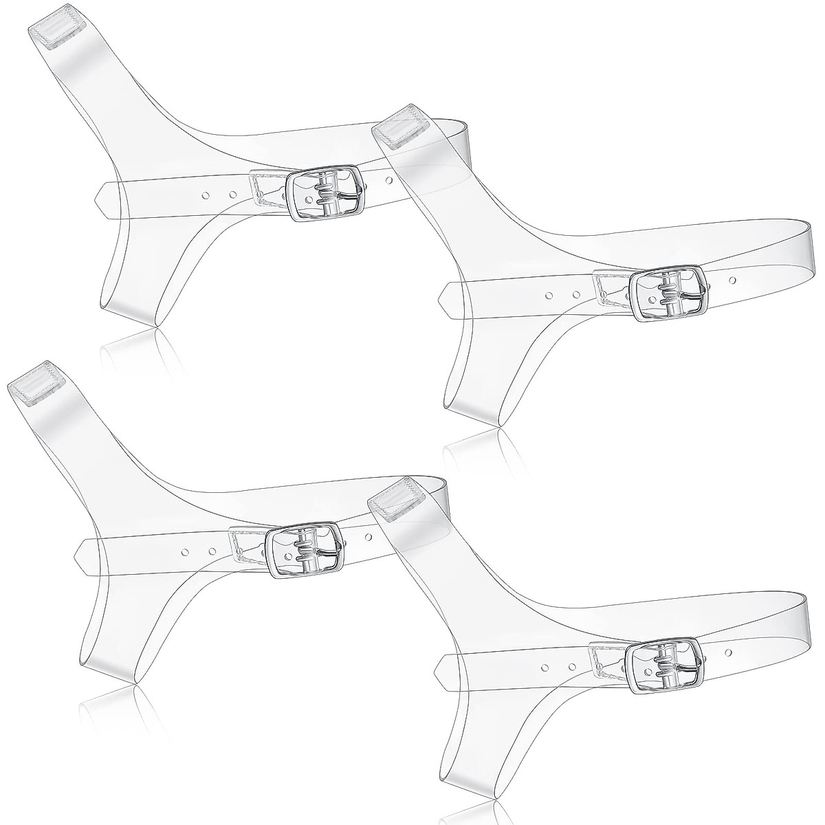 Xinnun 2 Pairs Shoe Straps for Heels Detachable Clear Shoe Belt Ankle Strap Women's Transparent Laces Anti Loose Shoelace Accessories for Holding Loose High Heel