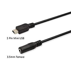 Onvian 3.5mm Female to 5 Pin Mini USB Male Microphone Adapter Cable