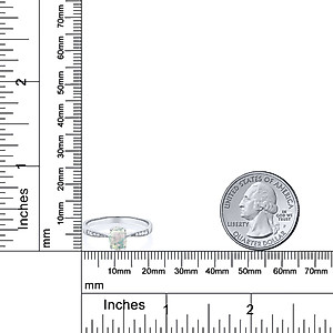 Gem Stone King 10K White Gold White Opal and White Diamond Engagement Ring For Women (0.69 Cttw, Gemstone October Birthstone, Oval Cabochon 7X5MM, Available In Size 5, 6, 7, 8, 9)