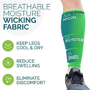 Calf Compression Sleeves for Men and Women - Leg Compression Sleeve - Footless Compression Socks for Runners, Shin Splints, Varicose Vein & Calf Pain Relief - Calf Brace for Running, Cycling, Travel