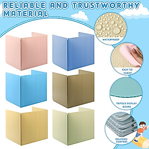 Patelai Privacy Folders, Privacy Boards for Student Desks, Classroom Privacy Folders with Labels, Test Dividers Trifold Board Desk Privacy Panel for School Students Teachers Office(24 Pcs)