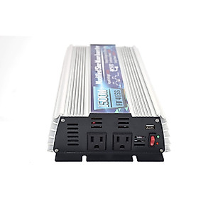 Power Inverter 1500W with Output Dual sockets. Input 12V or 24V and Output 110V 60Hz with DC5V 2000mA Output. (12V)