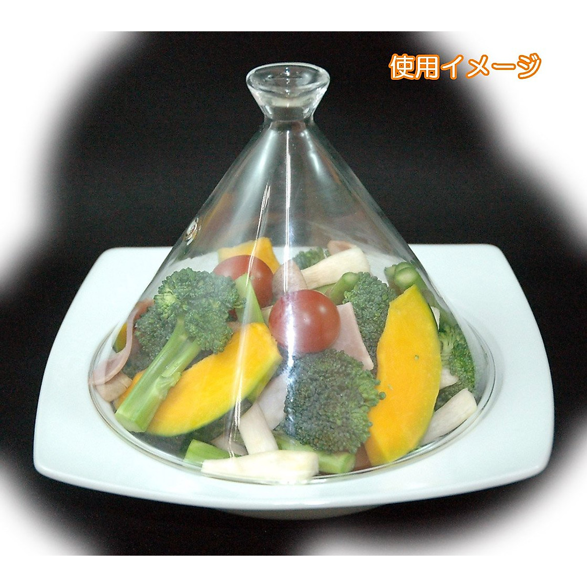 東洋セラミックス Microwave Dedicated Dream Tajin Pot (Corner) 7.9 inches (20 cm), Glass Lid, White ID-21-26
