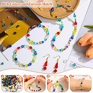 Qinzave 1401 Pieces Crystal Glass Beads for Jewelry Making Rondelle Shape Crystal Beads with Colorful Loose Beads, Assorted Crystal Faceted Beads for Bracelets, Necklace DIY Craft 4 mm 6 mm 8 mm