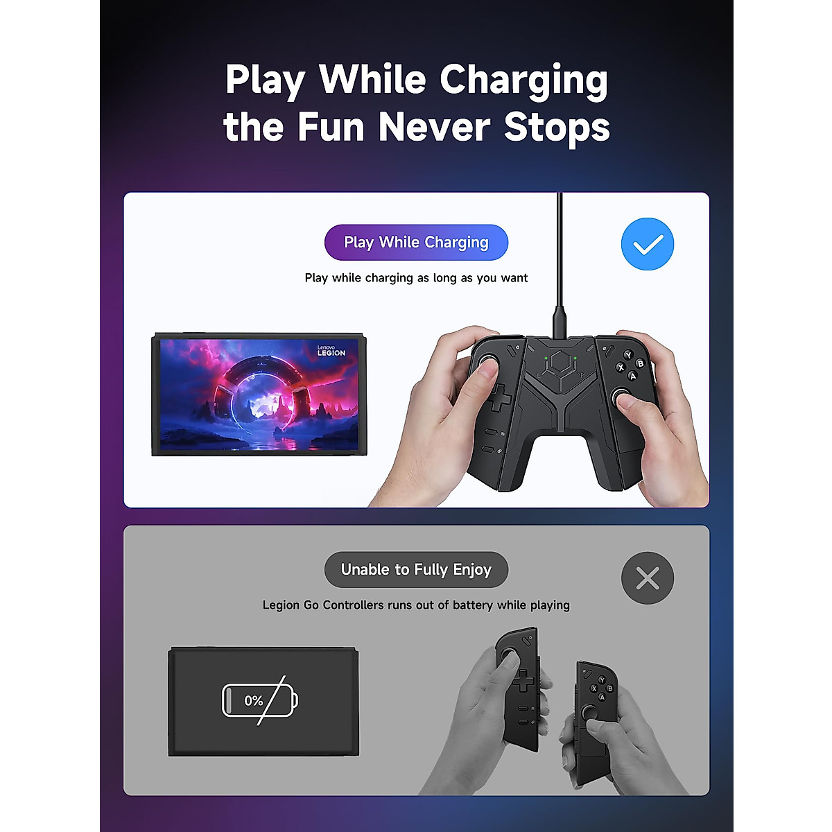 JSAUX Grip Connector for Legion Go Controller - GP0503