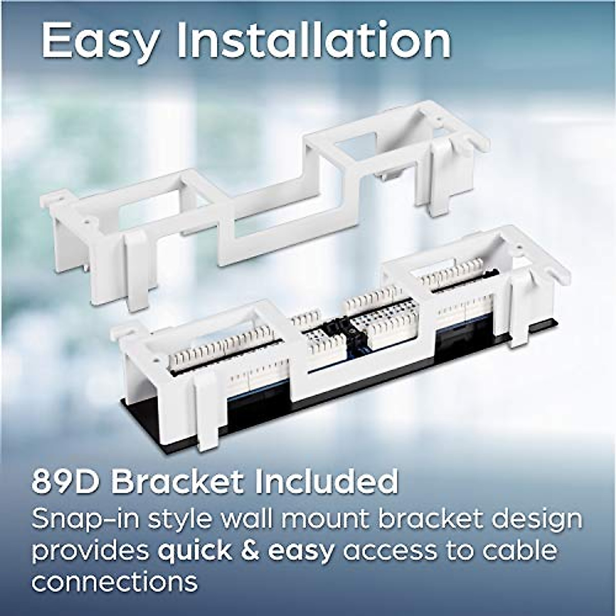 TRENDnet 12-Port Cat5e Unshielded Patch Panel, Wall Mount, Included 89D Bracket, Vertical or Horizontal Installation, Compatible with Cat5e & Cat6 RJ45 Cabling, Black, TC-P12C5V