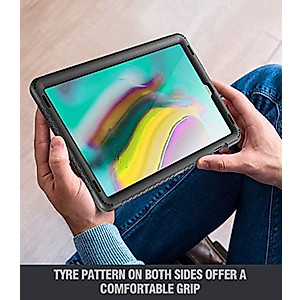 Poetic TurtleSkin Heavy Duty Case Designed for Galaxy Tab S5E 10.5 Inch (SM-T720/T725) 2019 Release, Rugged Shockproof Drop Protection Kids Friendly Protective Silicone Cover Case, Black