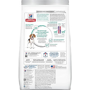 Hill's Science Diet Dry Dog Food, Adult, Small Bites, Perfect Weight for Weight Management, Chicken Recipe, 15 lb. Bag