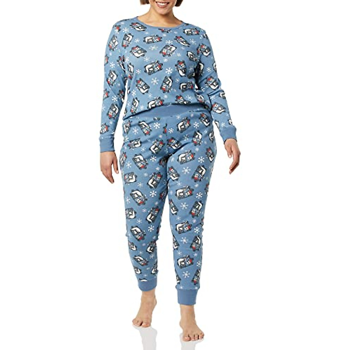 Amazon Essentials Disney | Marvel | Star Wars Unisex Kids' Snug-Fit Cotton Pajama Sleepwear Sets, Nightmare Santa Jack, 12