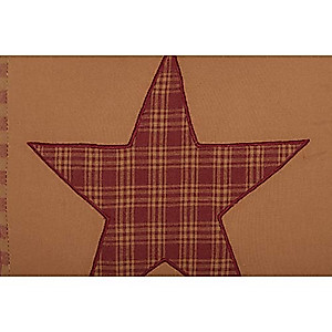 VHC Brands Ninepatch Star Quilted Pillow 12x12 Country Bedding Accessory, Burgundy