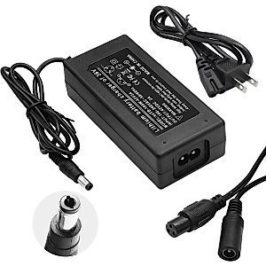 maierke 42V 2A Charger 1 Prong Smart for 36V Electric Bike Scooter Lithium Battery,Universal 36V Lithium Battery Chargers with 2 Plugs in 1 Connector (5.5mm 1-Prong DC Plug and 8mm 3-Prong) M-K1-060