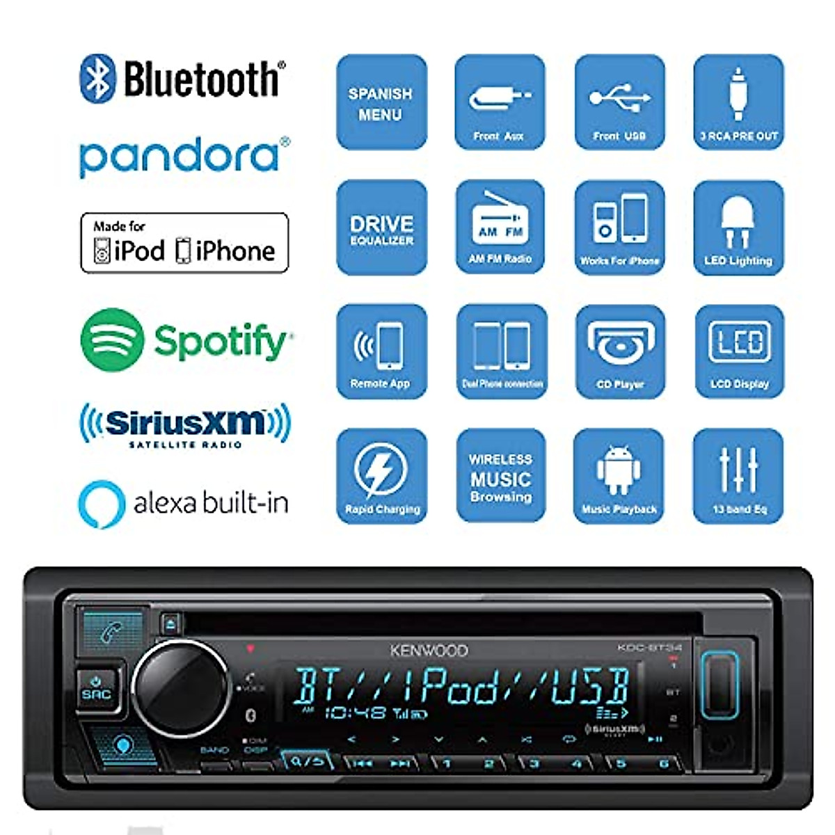 Kenwood KDC-BT34 CD/BT Audio Receiver