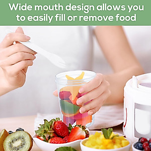 Gueevin 8 Pcs Yogurt Parfait Cups with Lids Reusable Yogurt Containers with Spoon 27 oz for Take Kids Oatmeal Snack Cereal Lunch Salad Fruit Breakfast Vegetable Storage