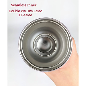 JOVIAL All In One Insulated Snack and Drink Cup 12 Oz-Glitter Pink