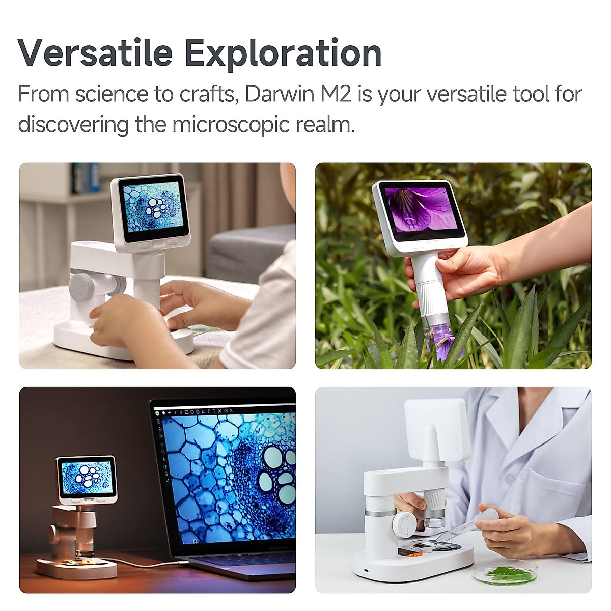 BEAVERLAB Digital Microscope with 4.3'' 1080P IPS Screen [Eco-Friendly Optical Staining] 1600x Magnification for Classroom Education, Macro Photography, Coin Collection, Learning and Explore