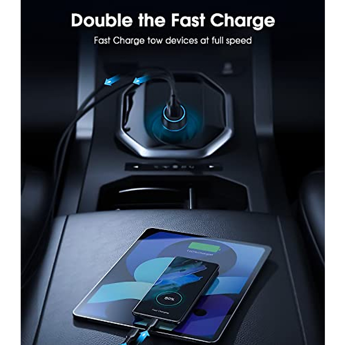 Car Charger, USB C Car Charger Adapter, 48W iPhone 14 Pro Max Car Charger, udaton Durable Dual Port Delivery Cigarette Lighter USB C Car Charging Block Compatible for Apple Watch iPhone 14 13 Pro Max