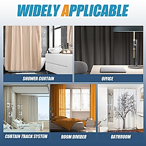 Super More 16.5 FT Bendable Curtain Track Ceiling Mounted Straight Curved Ceiling Track Set Top Side Mounting Ceiling for Installation Windows Curtain Room Divider Curtain - 5 Meter White