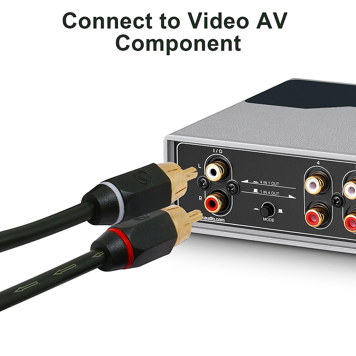 Sydien 12 Inch RCA Splitter 1 Female to 2 Male 2 Pack, RCA Y Cable RCA Video Car Audio Cable Splitter RCA Adapter Black