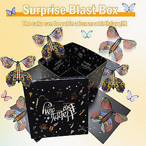WUEURU Butterfly Explosion Gift Box, Flying Butterfly Surprise Box,Exploding Butterfly Birthday Box Surprise Cake Explosion Box, DIY Butterfly Pop Up Box for Christmas, Halloween, New Year, Birthday