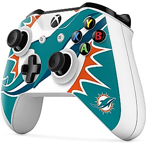 Skinit Decal Gaming Skin compatible with Xbox One S Controller - Officially Licensed NFL Miami Dolphins Large Logo Design