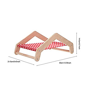 balacoo Ferret Hammock Wooden Elevated Pet Bed Cat and Dog Hammock Bed Elevated Cloth Bed Raised Pet Cot Hamster Sleeping Bed Pet Supplies Stuffed Hamster