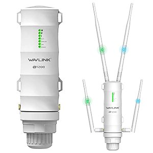 AC1200 Dual Band 2.4+5GHz 1200Mbps Long Range Outdoor WiFi Mesh Extender with Ethernet Port & 4 Antennas, Weatherproof Outside Access Point (AP)/Wireless Repeater/Signal Booster Amplifier (WN572HP3)