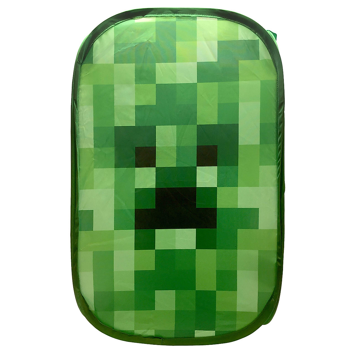 Jay Franco Minecraft Creeper Pop Up Hamper - Mesh Laundry Basket/Bag with Durable Handles, 22" x 14"