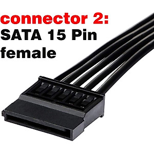 TeamProfitcom SATA Power Extension Cable, 15 Pin SATA Male to Female Extender Power Cable Adapter for Hard Drive Disk HDD, SSD (2 Pack) 24 Inches