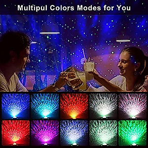 Galaxy Projector Star Light Projected on Ceiling with Music Speaker & Remote Control, LED Night Light Projector with Nebula Cloud/Moving Ocean Wave, Halloween Decoration Light for Game Rooms Party