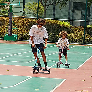 3 Wheels Swing Scooters Foldable Wiggle Drifting, 4-Level Adjustable Height Speeder Scooter for Boys (LED Blue)