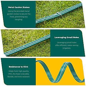 DXront Sprinkler Soaker Hose 50ft for Garden Lawn, Watering Hose with Holes, High-Efficiency Water-Saving Garden Irrigation System, Drip Hose Sprinkler