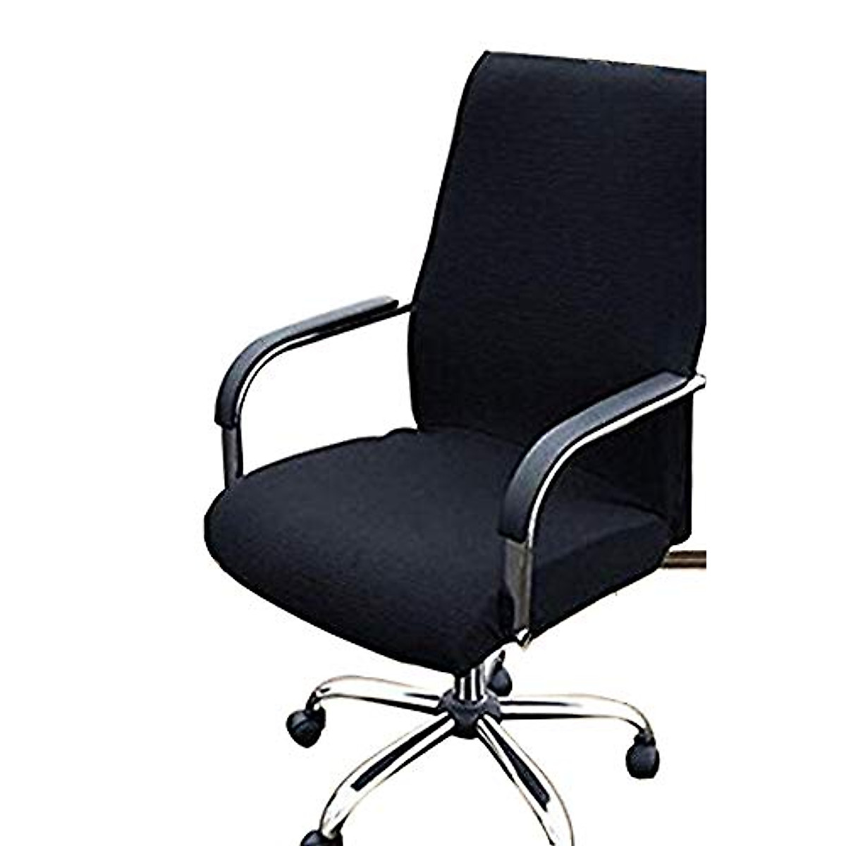 Trycooling Modern Simplism Style Chair Covers Cotton Office Computer Stretchable Rotating Chair Cover (Large, Black)