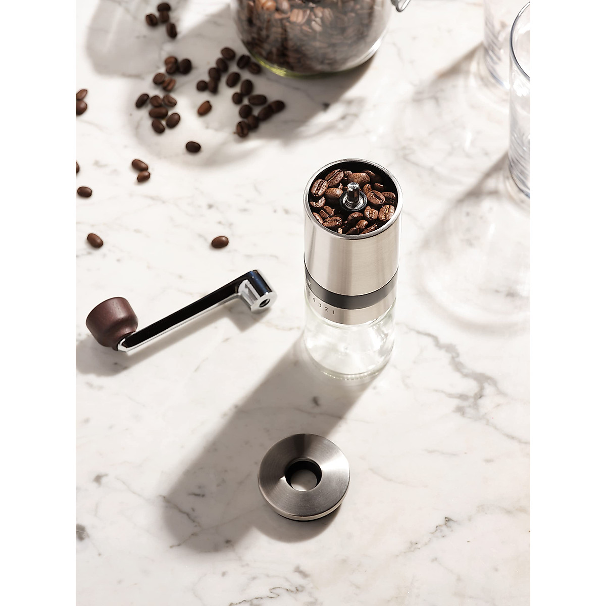 Laguna Pacific Manual Coffee Bean Grinder | 6 Coarseness Settings | Espresso Grinder, Cold Brew, French Press, Drip, | Burr Coffee Hand Grinder Coffee Mill | Home, Portable, Camping, Travel