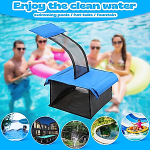 Weewooday Swimming Pool Net Leaf Liberate Hands Skimmer with Animal Saving Escape Ramp, Heavy Duty Pool Leaf Fine Mesh Cleaning Net Skimmer, Rescue Pool Critter Saver Floating Ramp (Light Blue)